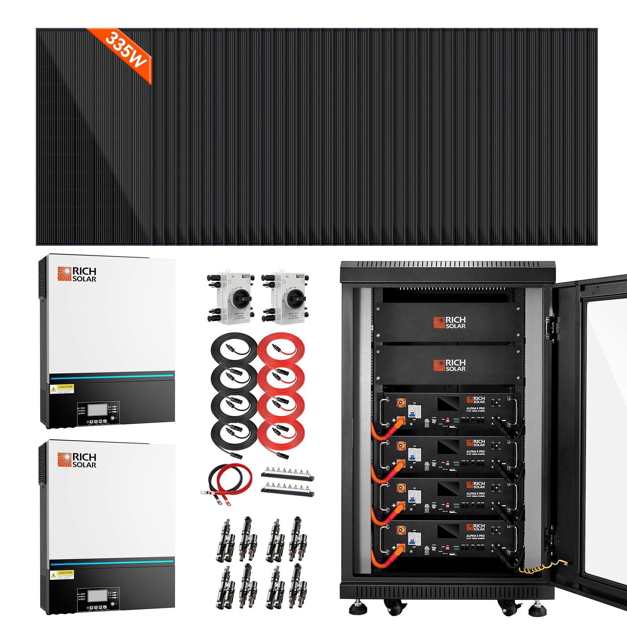 Rich Solar Complete Off-Grid Solar Kit 13,000W 120/240V Output – 48V System