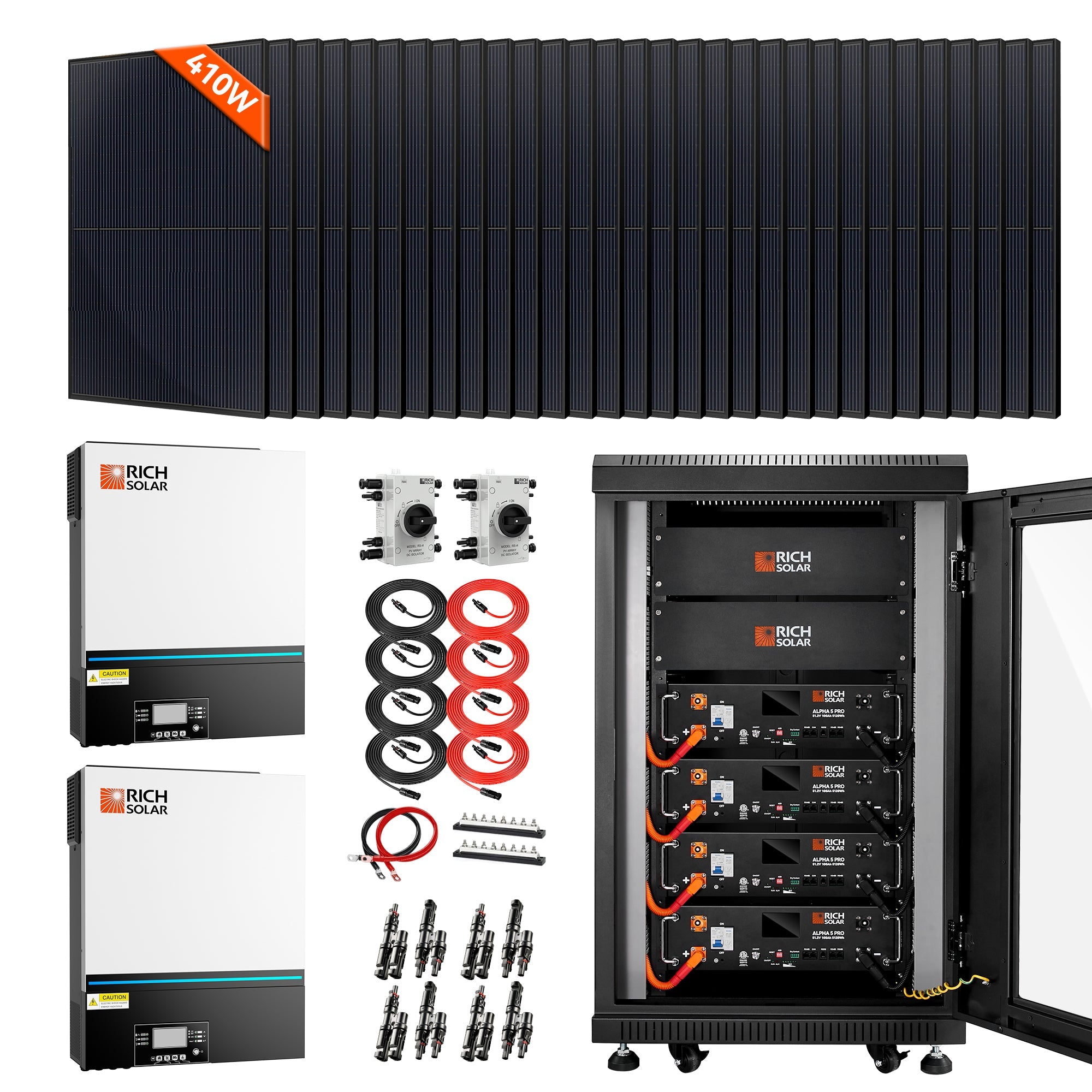 Rich Solar Complete Off-Grid Solar Kit 13,000W 120/240V Output – 48V System